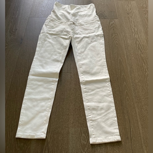 Angel Maternity | Jeans | Angel Maternity Over The Bump White Maternity ...